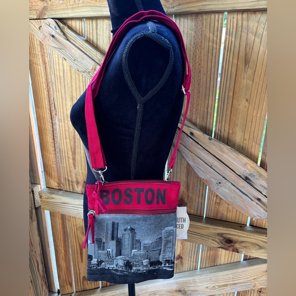 Robin Ruth | Bags | New Robin Ruth Red Gray Black Boston Canvas ...